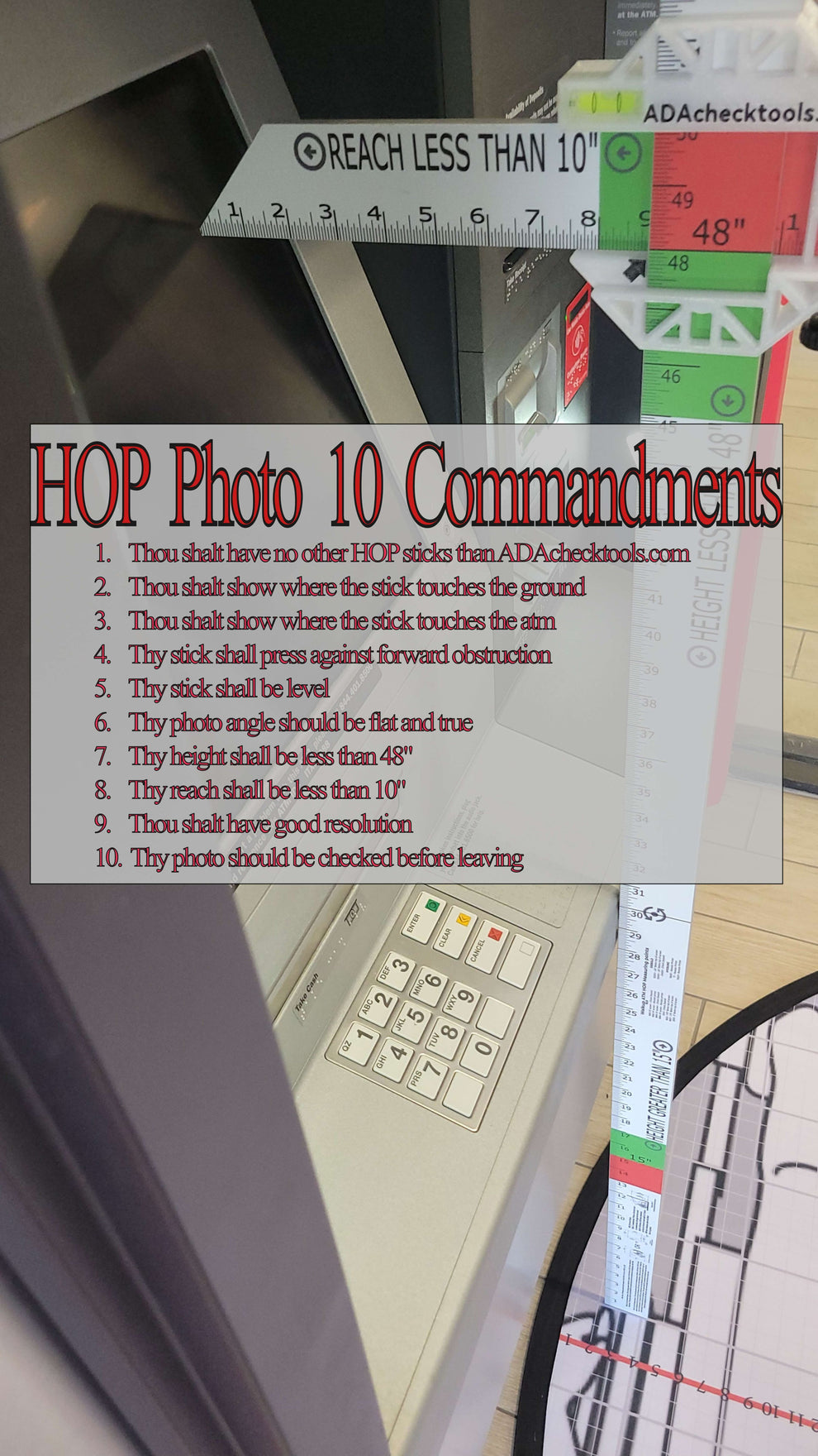 ATM ADA HEIGHT & REACH T SQUARE – ADA check tools