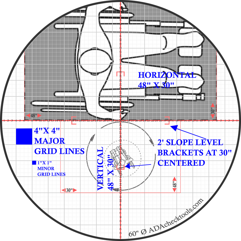 60" DIAMETER POP OUT ADA TURNING RADIUS MAT – ADA check tools